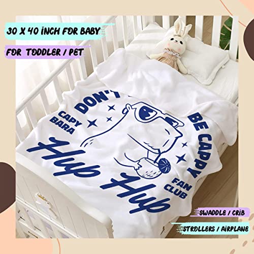 ARTBLANKET Capybara Don't Worry Throw Blanket Fannel Fleece Super Soft Funny Blanket Travel Throw Blanket for Bed Couch Sofa 40 x 50 Inch for Kid