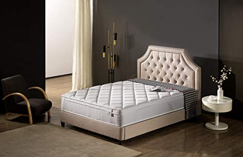 Oliver Smith - Organic Cotton - 12 Inch - Deluxe Sleep - Plush Euro Pillow Top - Cool Memory Foam & Pocket Spring Mattress - Green Foam Certified - Size - Queen