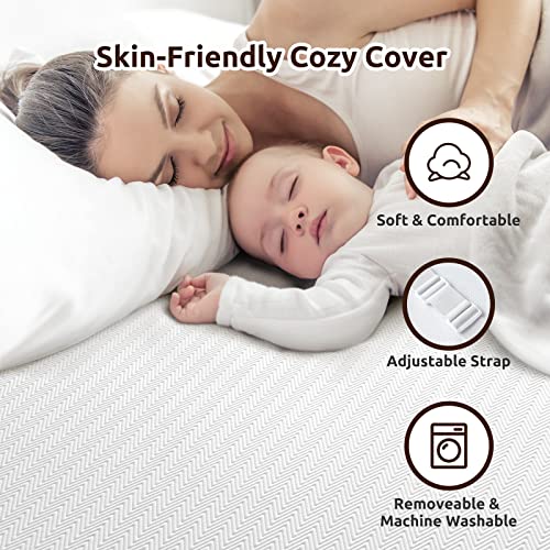 UniPon 4 Inch Gel Memory Foam Mattress Topper King, Medium Firm Mattress Topper, Bed Topper with Skin-Friendly Cover, Non-Slip Design, High-Density Memory Foam
