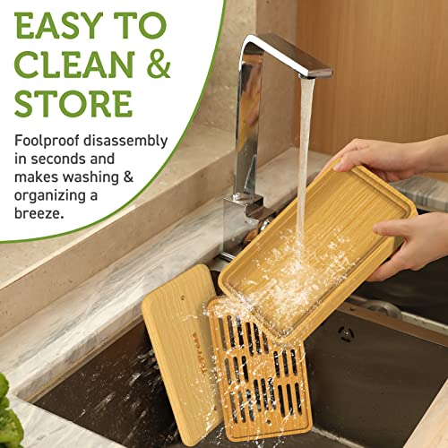 Bamboo Tofu Press, Built in Tofu Strainer and Drip Tray with Cheesecloth- Easily Remove Water from Tofu, Tofu Drainer and Squeezer, Fit for Tofu Size 16oz, Great Gift for Tofu Lover