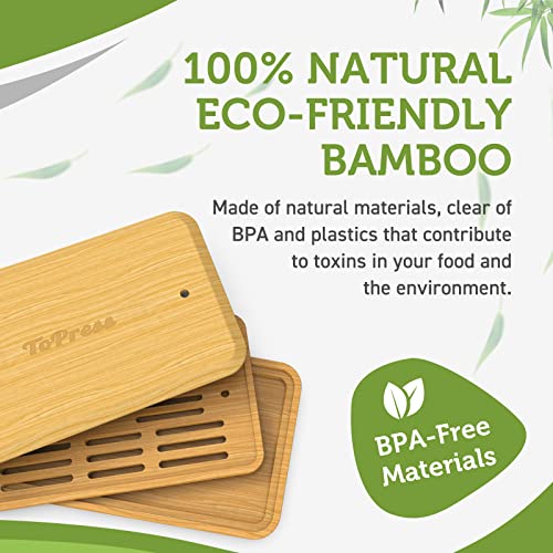 Bamboo Tofu Press, Built in Tofu Strainer and Drip Tray with Cheesecloth- Easily Remove Water from Tofu, Tofu Drainer and Squeezer, Fit for Tofu Size 16oz, Great Gift for Tofu Lover