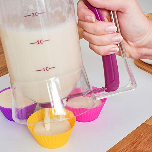 Pancake Cupcake Batter Dispenser Tool - Pancake Batter Dispenser Cupcakes Muffins & Waffles β Batter Dispenser with squeeze handle β Chuzy Chef