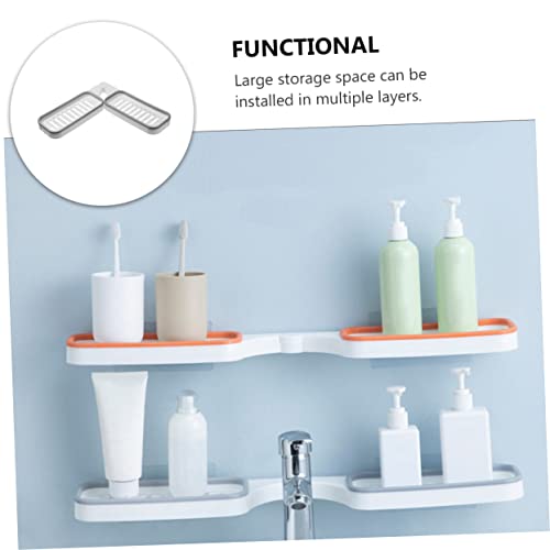 OSALADI Corner Shelf Sink Drain Rack Sink Storage Rack Wall Coner Shelf Draining Wall Shelf Bathroom Wall Shelf Bathroom Wall-Mount Rack Commodity Shelf Bathroom Finishing Rack Pp 1pc