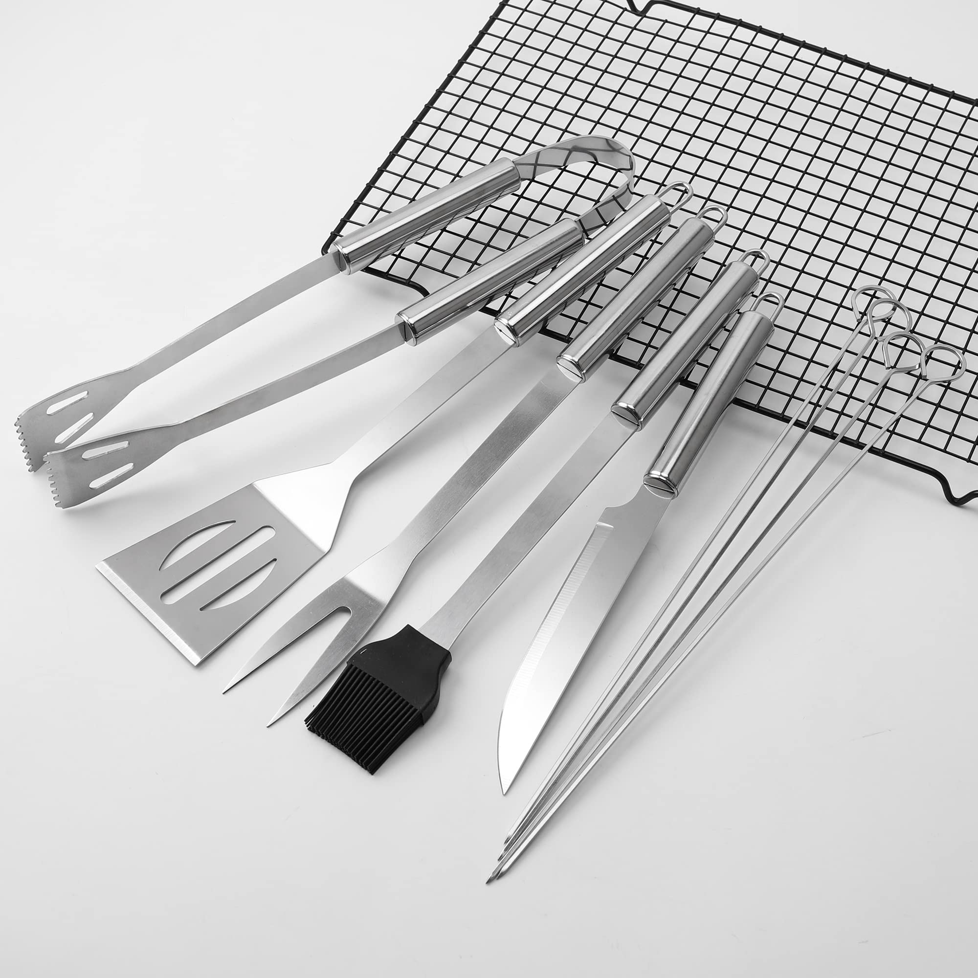 BBQ Grill Tools Set with Carry Bag, BBQ Accessories,Camping Barbecue Grill Utensils Set 9PCS-13Inches