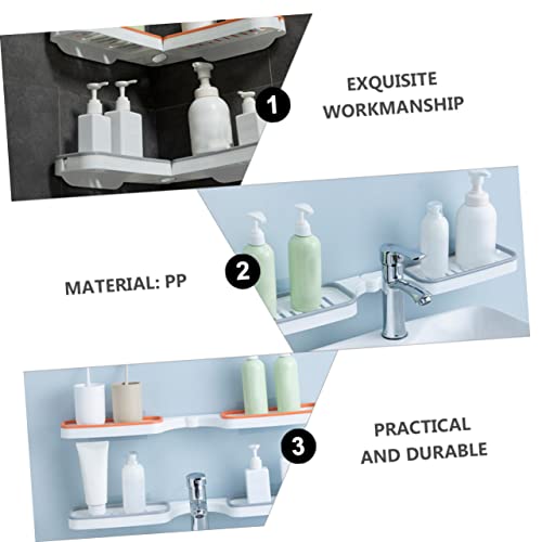 OSALADI Corner Shelf Sink Drain Rack Sink Storage Rack Wall Coner Shelf Draining Wall Shelf Bathroom Wall Shelf Bathroom Wall-Mount Rack Commodity Shelf Bathroom Finishing Rack Pp 1pc