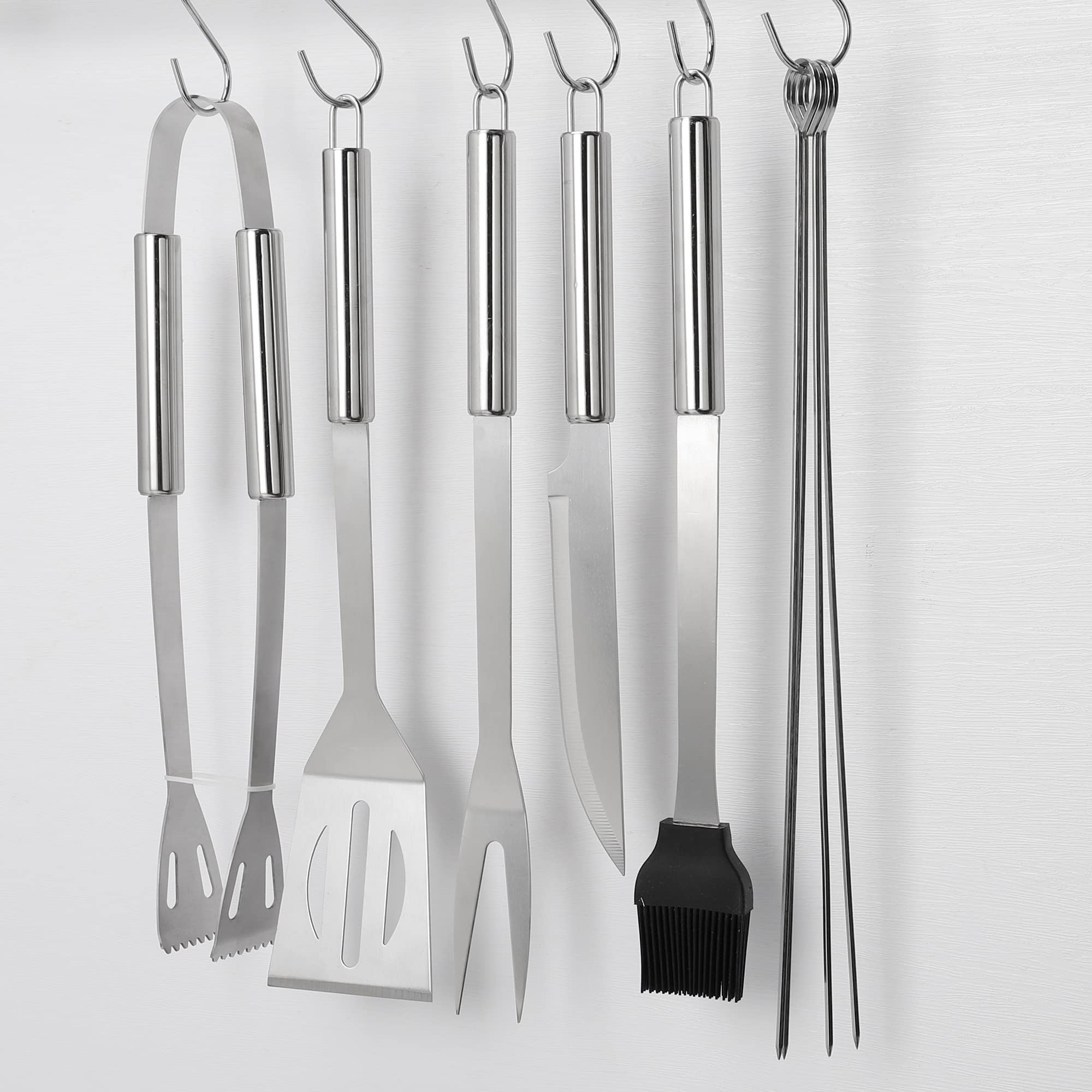 BBQ Grill Tools Set with Carry Bag, BBQ Accessories,Camping Barbecue Grill Utensils Set 9PCS-13Inches