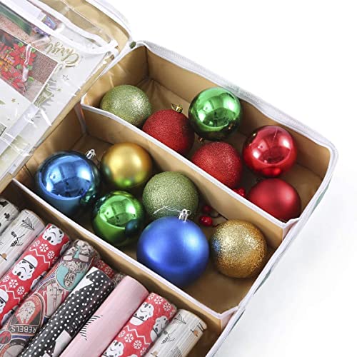 Vencer Holiday 42" Structured Wrap Storage Organizer Under-Bed Storage Container for Holiday Storage of Gift Bags, Green,VHO-029