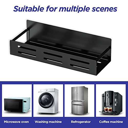 Carwiner Magnetic Spice Rack for Refrigerator 4 Tiers and Paper Towel Holder, Magnetic Refrigerator Organizer, Strong Magnetic Fridge Shelf, Rustproof Side Fridge Storage Rack for Kitchen