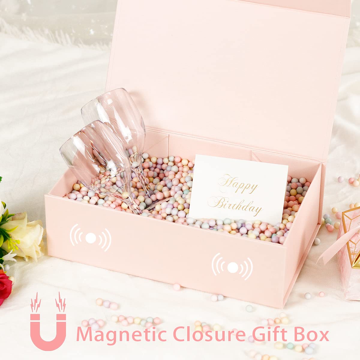 MOZRRO Gift Box with Lids, 9.85 x 5.95 x 3.15 In Magnetic Closure Gift Boxes for Gift Packaging, Gift Box for Christmas,Mothers Day,Fathers Day,Graduations,Weddings,Birthdays Gifts