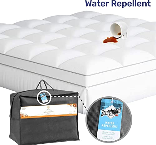 Sleep Mantra Full Cooling Mattress Topper, Pillow-Top Optimum Thickness, Soft 100% Cotton Fabric, Breathable & Plush Quilted Down-Like Fill, Snug Deep Pocket fit for Mattresses 8-20 inch, White