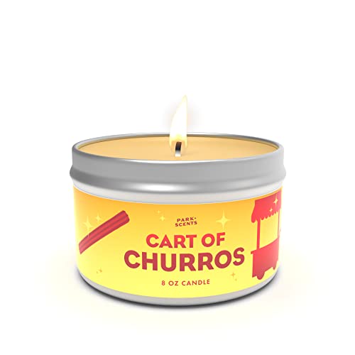Park Scents Cart of Churros Candle - Authentic Sweet Churros Smell - Iconic Disney Treat - Handmade in The USA Vegan and Cruelty-Free | 8 oz. Tin