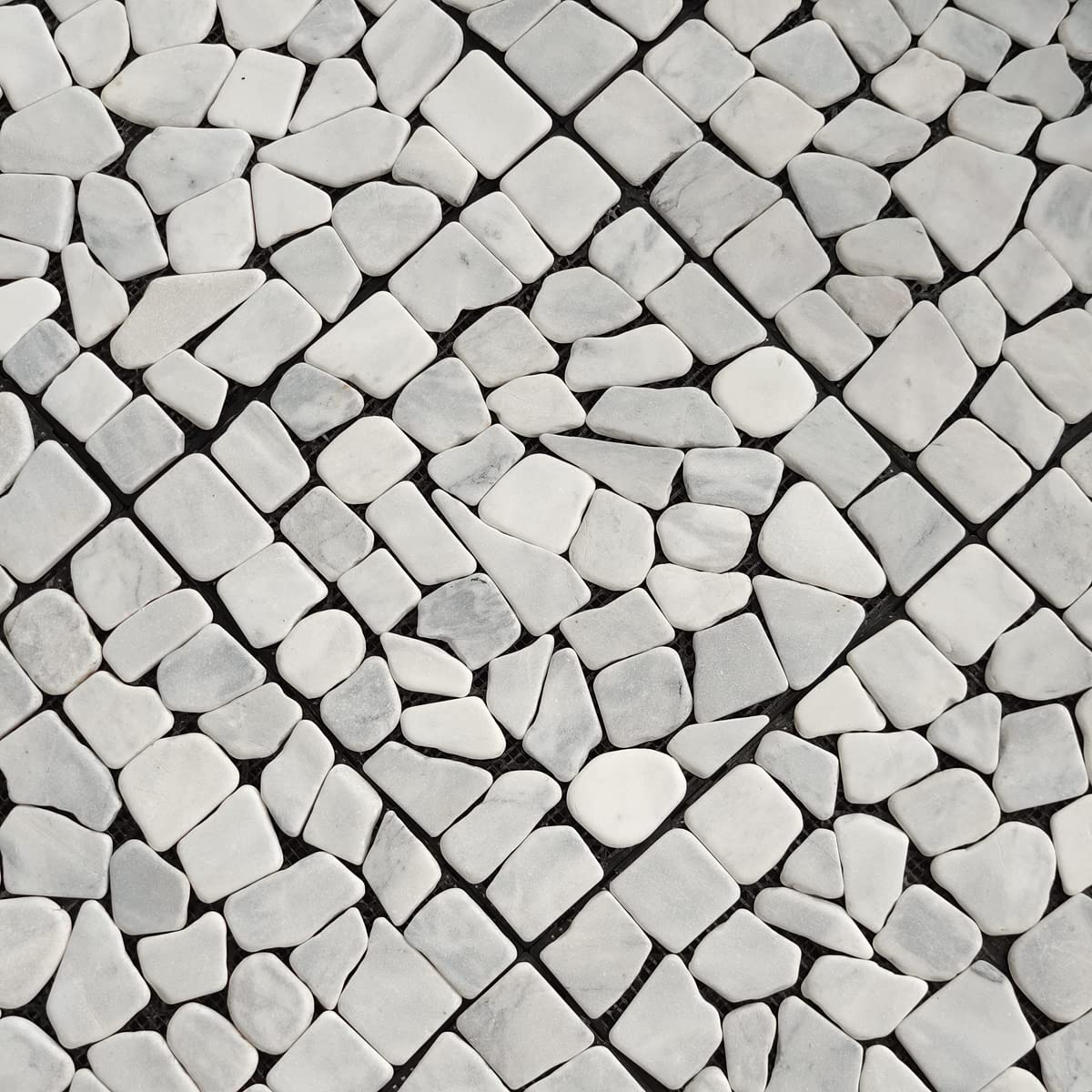 Deck Tile Natural Marble Flooring, Outdoor Garden Patio Balcony Deck Tile, All Weather DIY Interlocking Floor with Drainage Floor, (12"X12", White, 6)