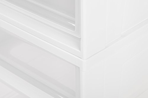 IRIS USA 29.2 L (30.9 US Qt.) Plastic Under Bed Storage Containers with Sliding Organizer Drawers, Stackable Storage Bin for Clothes Linens and Shoes, White