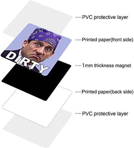 Michael Scott Prison Mike Dishwasher Magnet Clean Dirty Sign Sticker Strongest Magnet Double Sided Flip with Metal Magnetic Plate Universal Kitchen Dish Washer Reversible Indicator