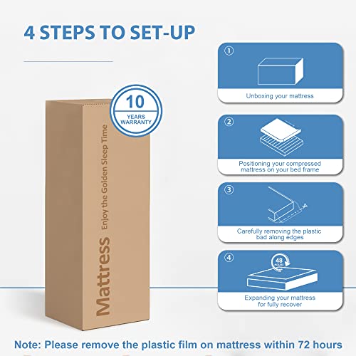Natsukage 10 Inch Twin Mattress Hybrid Mattress Cooling Gel Infused Memory Foam and Pocket Innerspring Mattress Bed in a Box CertiPUR-US Certified
