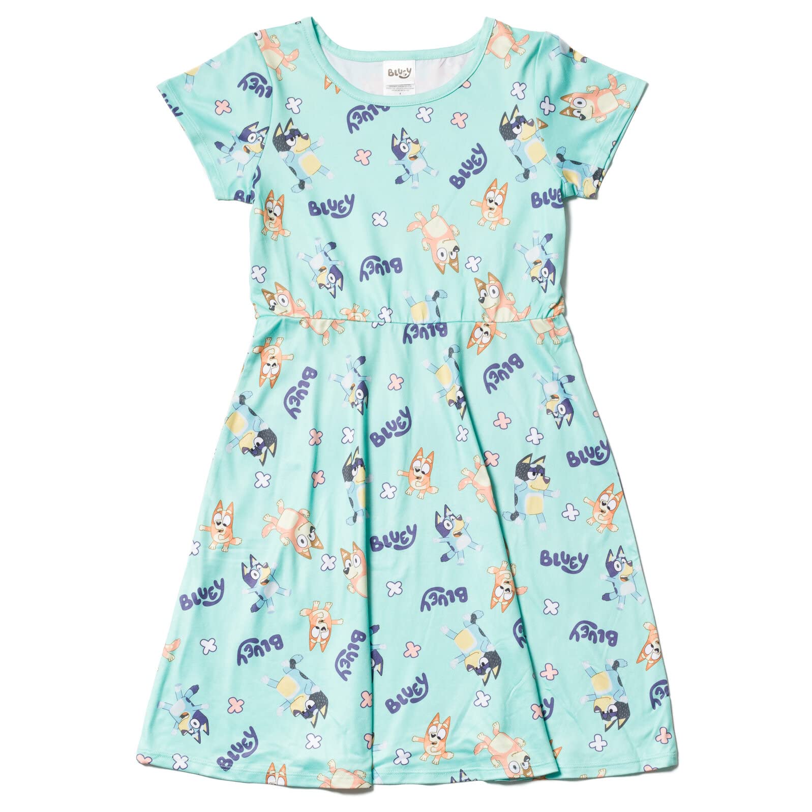 Bluey Mom Dad Bingo Toddler Girls 2 Pack Skater Dresses 5T Blue
