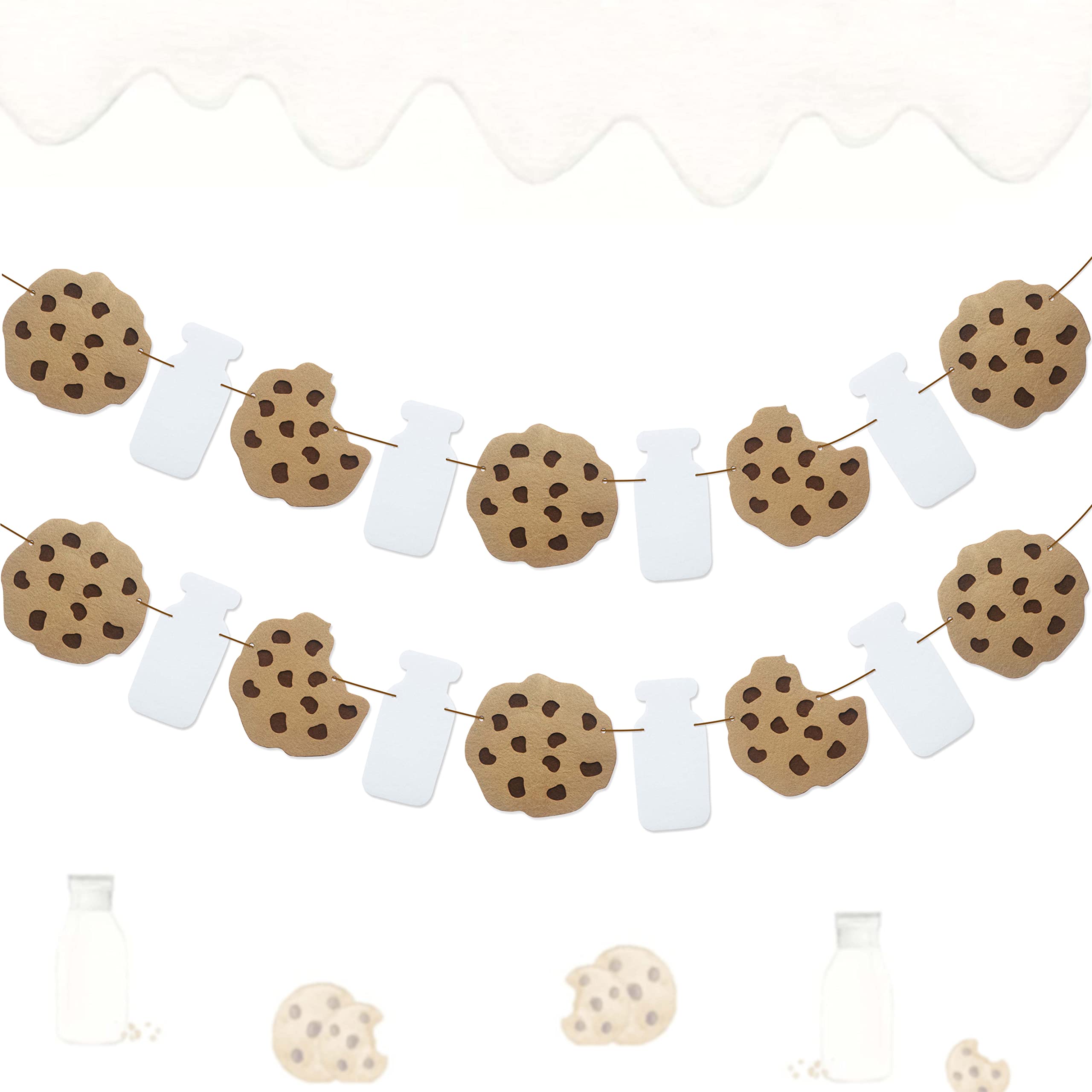 YLooDasy Cookies Milk Birthday Party Garland Cookie and Monster Happy Birthday Banner for Kids