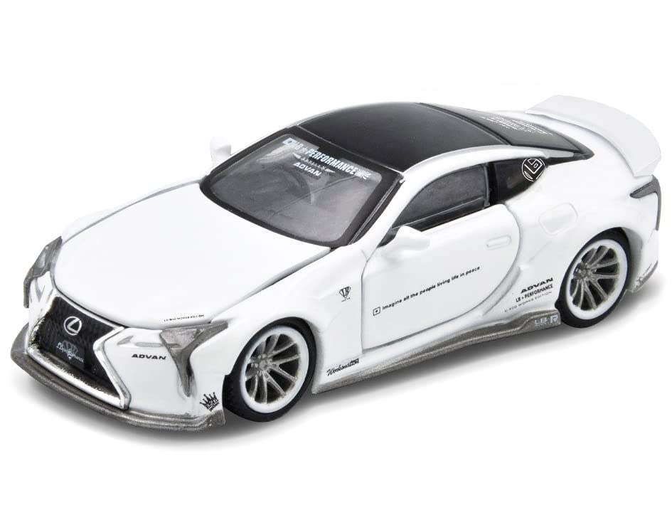 LC500 LB Works RHD (Right Hand Drive) Pearl White with Black Top and Graphics Ltd Ed to 1800 Pieces 1/64 Diecast Model Car by Era Car LS21LC2901