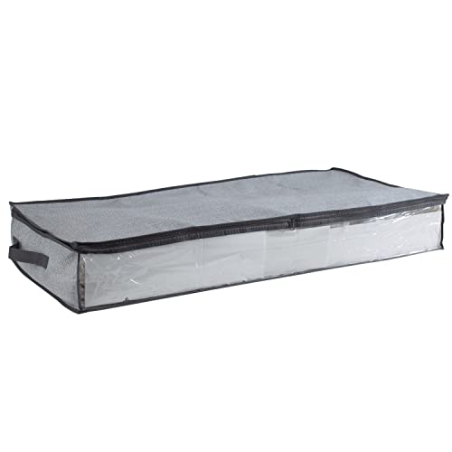 Simplify Foldable Under-The-Bed Storage Bag Organizer for Clothes, Seasonal, Blankets, Bedrooms and Closets, Grey, 26603-GREY