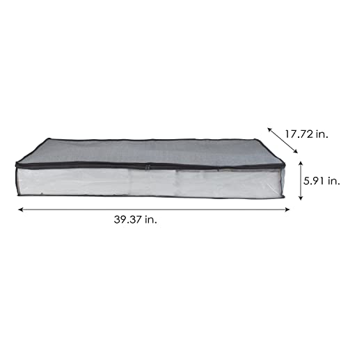 Simplify Foldable Under-The-Bed Storage Bag Organizer for Clothes, Seasonal, Blankets, Bedrooms and Closets, Grey, 26603-GREY