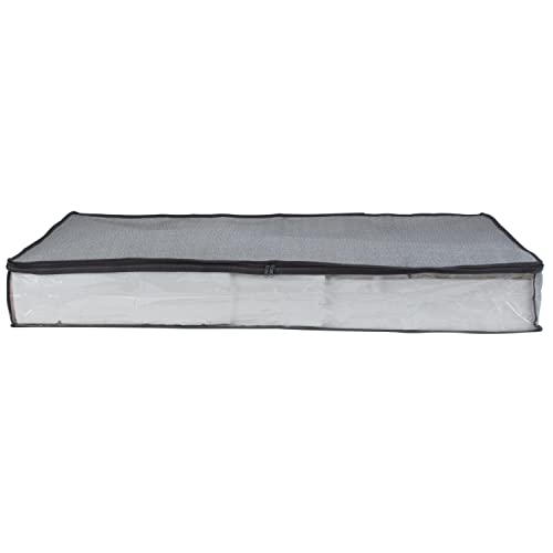Simplify Foldable Under-The-Bed Storage Bag Organizer for Clothes, Seasonal, Blankets, Bedrooms and Closets, Grey, 26603-GREY