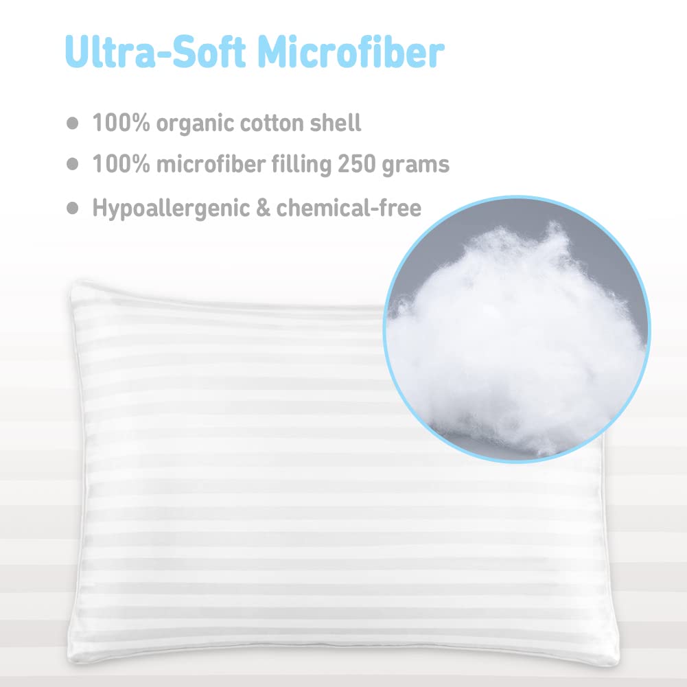 Toddler Pillow,13 x 18 Toddler Pillows for Sleeping,Machine Washable Kids Pillow, Perfect for Travel,Toddlers Cot(Not Included Pillowcase)
