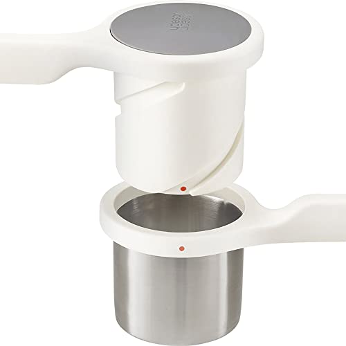 Joseph Joseph Helix Potato Ricer Masher Ergonomic Twist-Action Hand Manual Stainless Steel For Mashed Potato, White