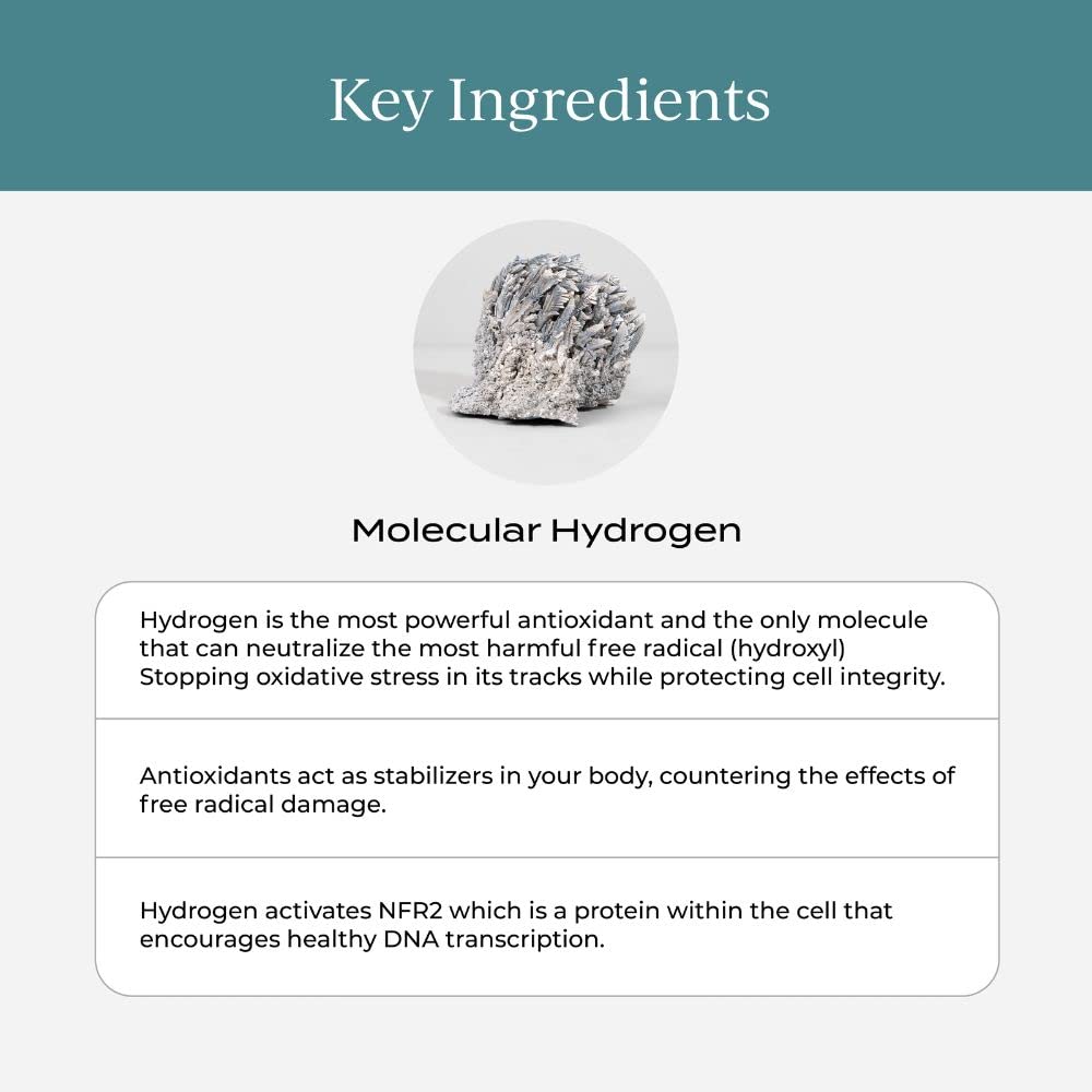 CYMBIOTIKA Molecular Hydrogen Water Tablets with Magnesium, Energy Boost, Gluten Free, Keto Antioxidant Drink, Fast Dissolving Supplements, Helps Fight Inflammation & Stress 30 Tablets, 12 ppm