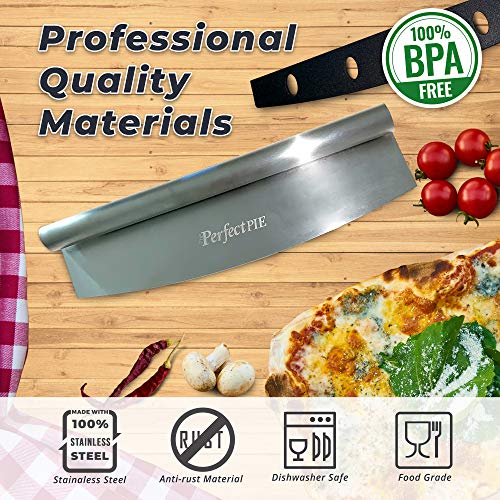 THE PERFECT PIE Premium Pizza Peel 12" x 14" Aluminum Pizza Paddle with Foldable Handle for Storage and 14β Rocker Cutter with Protective Cover. Gourmet Spatula and Cutter Set for Homemade Pizza.