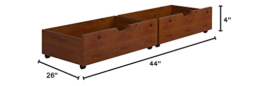 DONCO Kids Dual Under bed Storage Drawer, Light Espresso