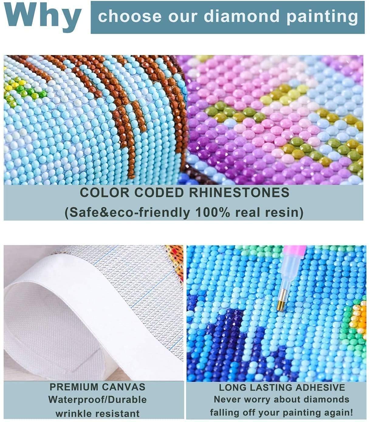 5D Diamond Art Painting Kits Full Drill Round Beads Art Gems Stone Cross Stitch DIY by Number Kits Wall Decoration 12x16 inch Angel Wing