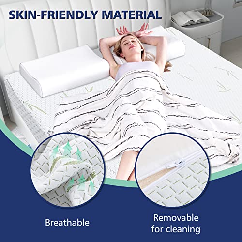 VANCIKI 8 Inch Twin XL Mattress, Cool Gel Memory Foam Mattresses with Bamboo Pattern Cover Breathable Pressure Relieve Bed Mattress in a Box, CertiPUR-US Certified, Made in USA