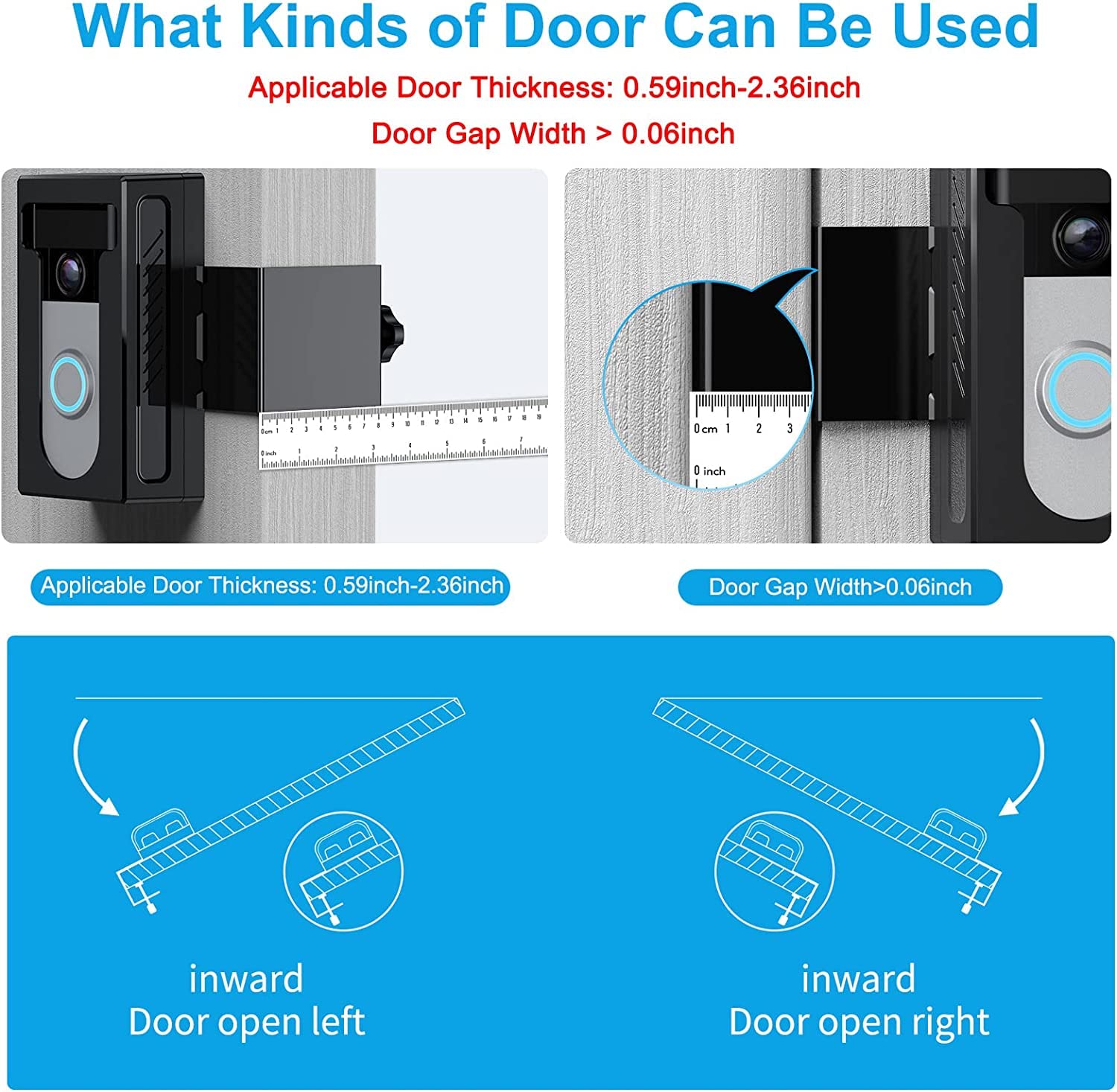 Anti-Theft Video Doorbell Mount Compatible with RlNG / Blink Wireless Video Doorbell, KIMILAR Adjustable Mounting Bracket Accessories for Houses Apartments Office...