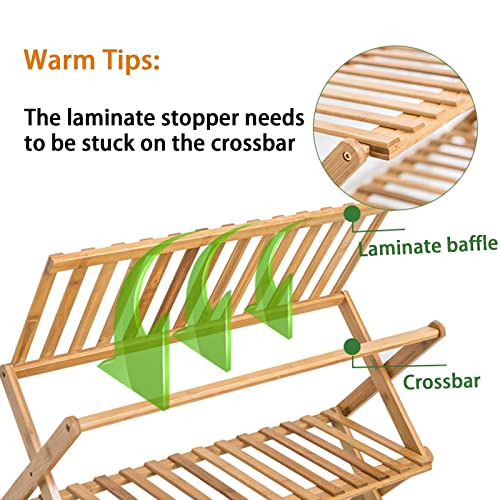Five-Layer Shoe Rack Foldable Bamboo Shoe Rack No Installation Multifunctional Freestanding Shoe Rack Storage Rack For Doorway, Hallway, Closet, Living room, Bedroom Storage Organizer