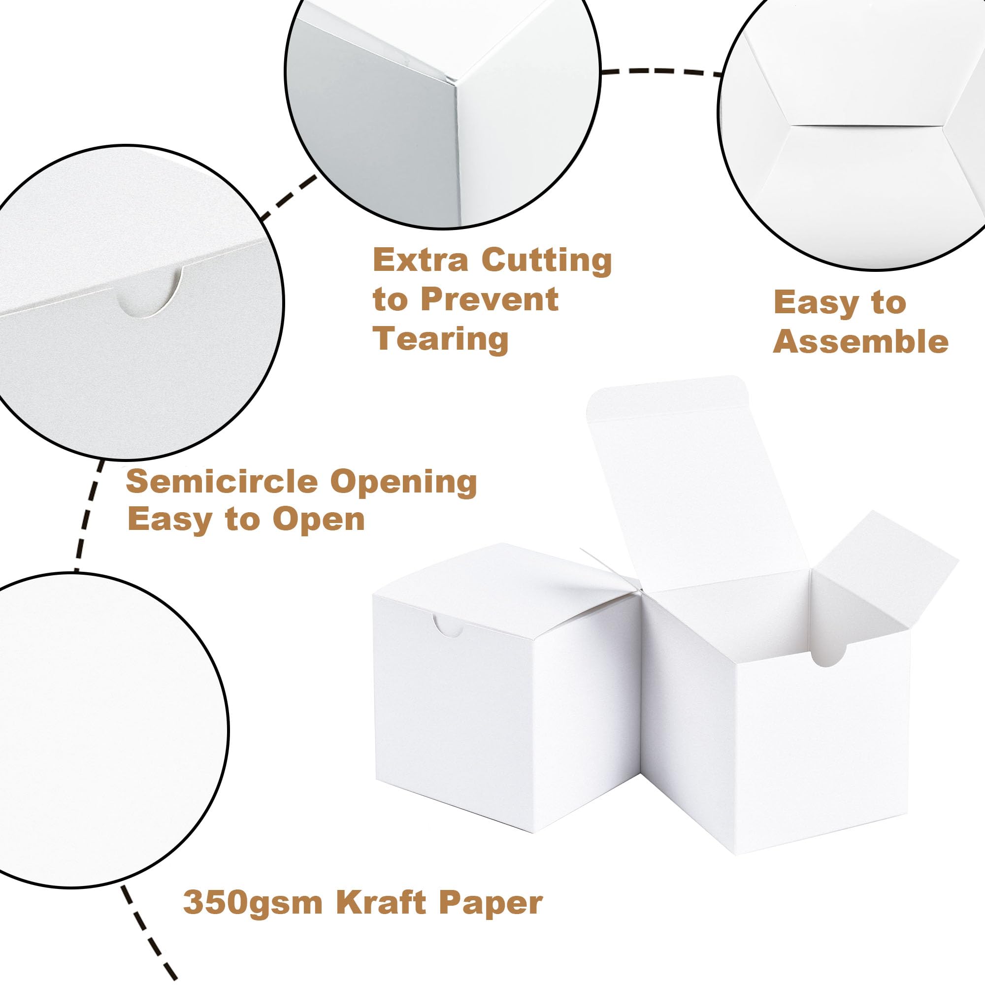 SHIPKEY 10PCS White Gift Boxes with Lids | 5x5x5 Inch Durable Square Gift Boxes | Gift Box for Wedding, Christmas, Holidays, Birthdays and All Other Occasions