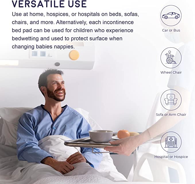 DR. DEUTSCH Dr.Deutsch 100 Pack Professional 90cm x 60cm Disposable Incontinence Bed Pads, for Babies, Adults and Elderly
