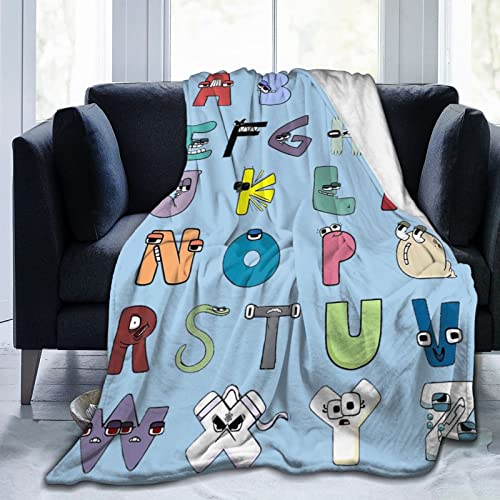 Alphabet Lore Blanket,Soft Flannel Blanket Air Conditioner Blanket Sofa Blanket Anti Pilling Throw Blanket (1, 50"x40")