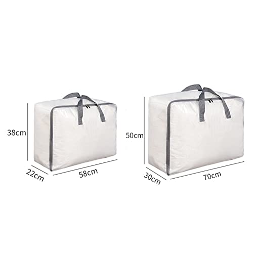 Hiermi Clear Storage Bags with Zipper- Clothes Storage Blanket Storage Under Bed Storage Large Capacity Clear Bag for Sweaters, Blankets, Comforters, Bedding Sets, and Much More (XXL, Yellow)