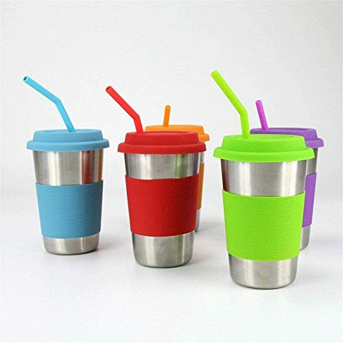 8 Pack - Reusable Regular Size Silicone Drinking Straws with 1 Cleaning Brushes, tifanso Extra long Flexible Coffee Drinking Standard Size Straws for 20oz and 30oz Tumblers and Mason Jars