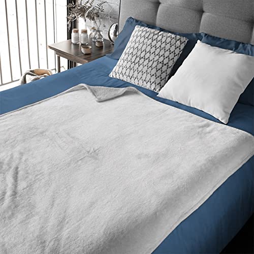 Pindola Grey Fleece Throw Blankets for Couch,Lightly Plush Cozy Textured Flannel Blanket for Sofa, Sofa, Bed, Light Gray,Valentine's Day Easter Gifts 40"x30" for Pets