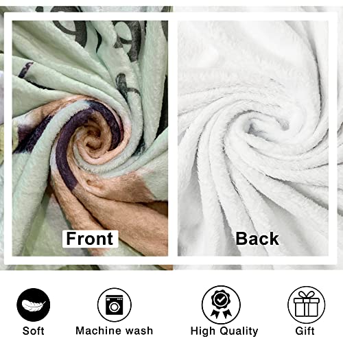 Sloth Blanket Flannel Throw Gift for Chid Teenager Adults for All Seasons Super Soft Snuggle Breathable Cute Bed Sofa Couch Foldable Unisex 100x130 Brown 40x50
