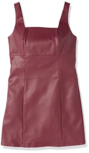 The Drop Women's Hank Vegan Leather Square Neck Mini Dress, Burgundy, XS