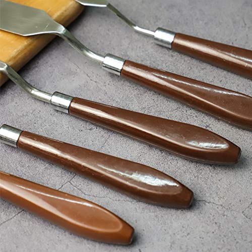 Cake Cream Spatula 5 Pieces/Set Stainless Steel Frosting Spatula Baking Pastry Tool Mixing Scraper Set Cake Icing Oil Painting Decorating Scraper Cream Toner Tool