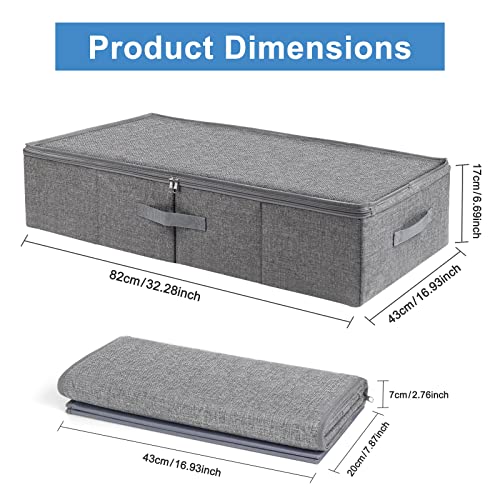 diyome Under Bed Storage Containers, Foldable Closet Organizers and Storage with Reinforced Handles, Storage Bins for Organizing Clothes, Shoes, Blankets, Pillows, Toys