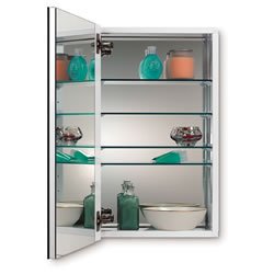 Jensen 52WH244DPF Metro Deluxe Flat Trim Medicine Cabinet, 24-Inch