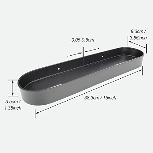 Shower Caddy Black Bathroom Shelves Wall Mounted 2 Pack with Towel Rack Spice Rack for Wall No Drilling Rustproof Space Aluminum for Kitchen Toilet (38cm)