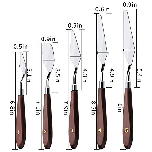 Cake Cream Spatula 5 Pieces/Set Stainless Steel Frosting Spatula Baking Pastry Tool Mixing Scraper Set Cake Icing Oil Painting Decorating Scraper Cream Toner Tool