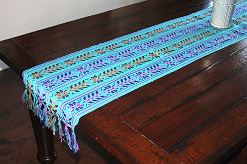 Del Mex Mexican Rebozo Shawl Blanket Doula (X-Large (9 ft x 5 ft), Turquoise)