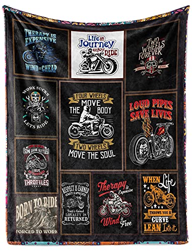 Launchigo Personalized Motorcycle Blanket, Biker Blankets, Rider Blanket. Premium Quality Outdoor Blanket. Fleece Throw Biker Blanket for Birthday & Christmas. (Biker Blanket 01, 60" X 80")
