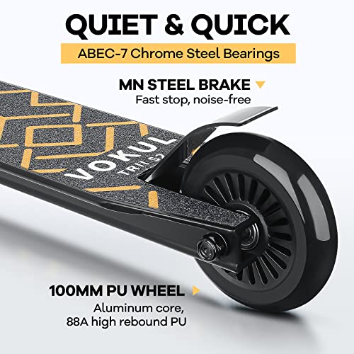 VOKUL S2 Pro Scooters for Kids Age 6-12 | Colorful Stunt Scooter for Beginners Teens | Trick Scooter for BMX Freestyle Tricks (Gold)